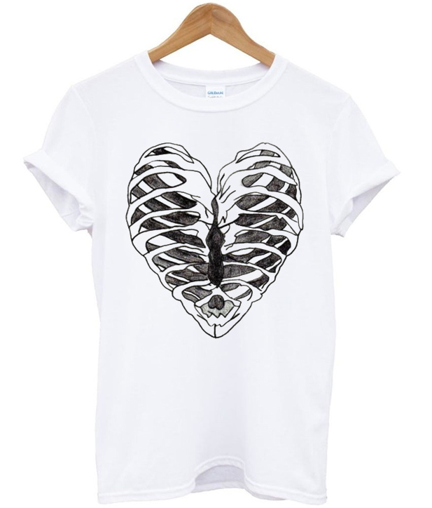 Rib Cage Heart Graphic T-shirt - wearyoutry.com
